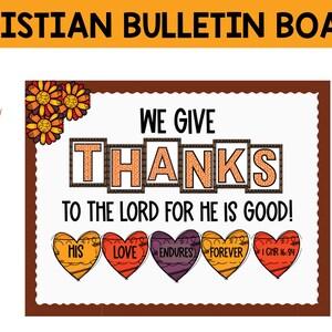 Fall Thanksgiving Bulletin Board-scripture Bulletin Board- We Give ...