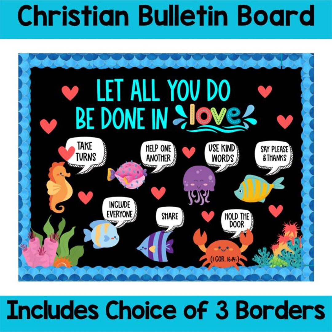 Christian Bulletin Board Ocean Theme: Let All You Do Be Done in Love - Etsy