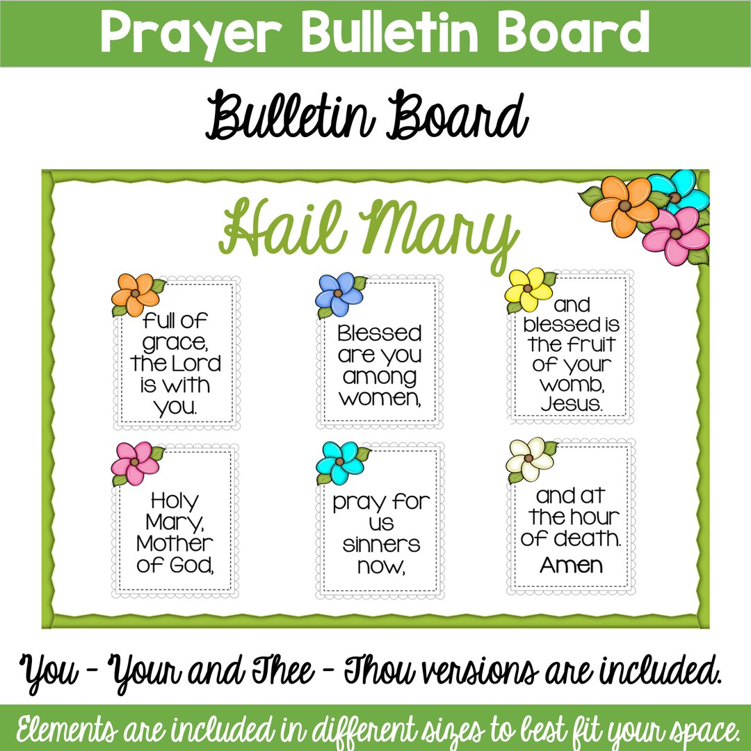 Catholic Bulletin Board: Hail Mary Prayer Posters - Etsy