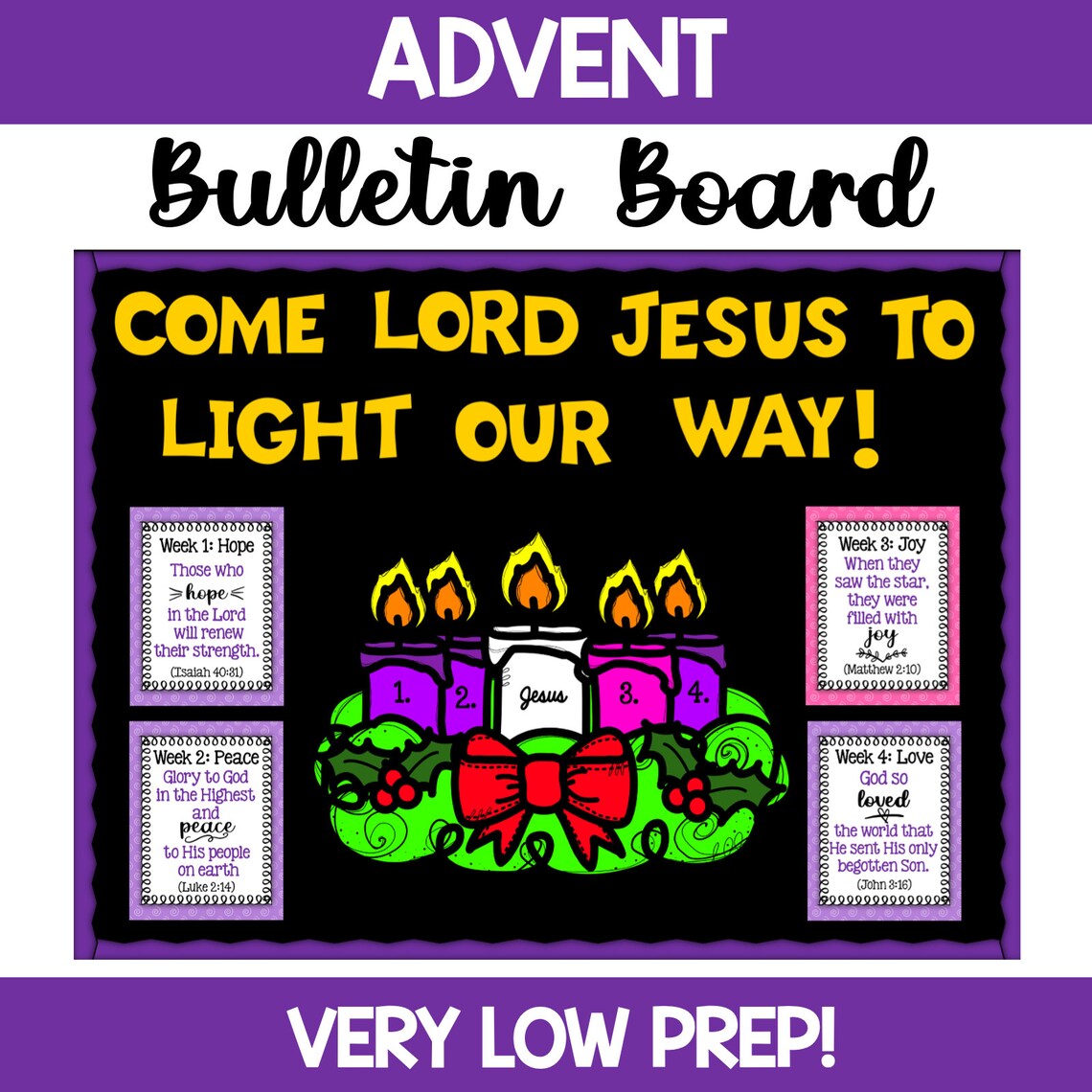 Advent Bulletin Board Bible Verse Posters - Etsy