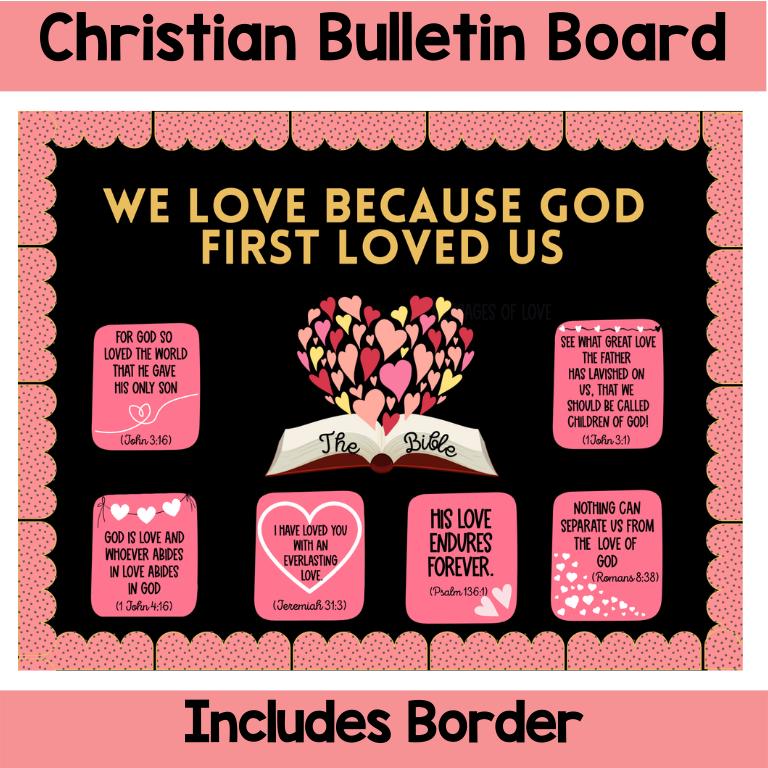 Christian Bulletin Board: God First Loved Us - Etsy