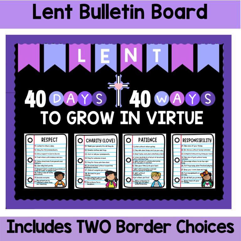 T Bulletin Board: 40 Days & 40 Ways to Grow in Virtue - Etsy