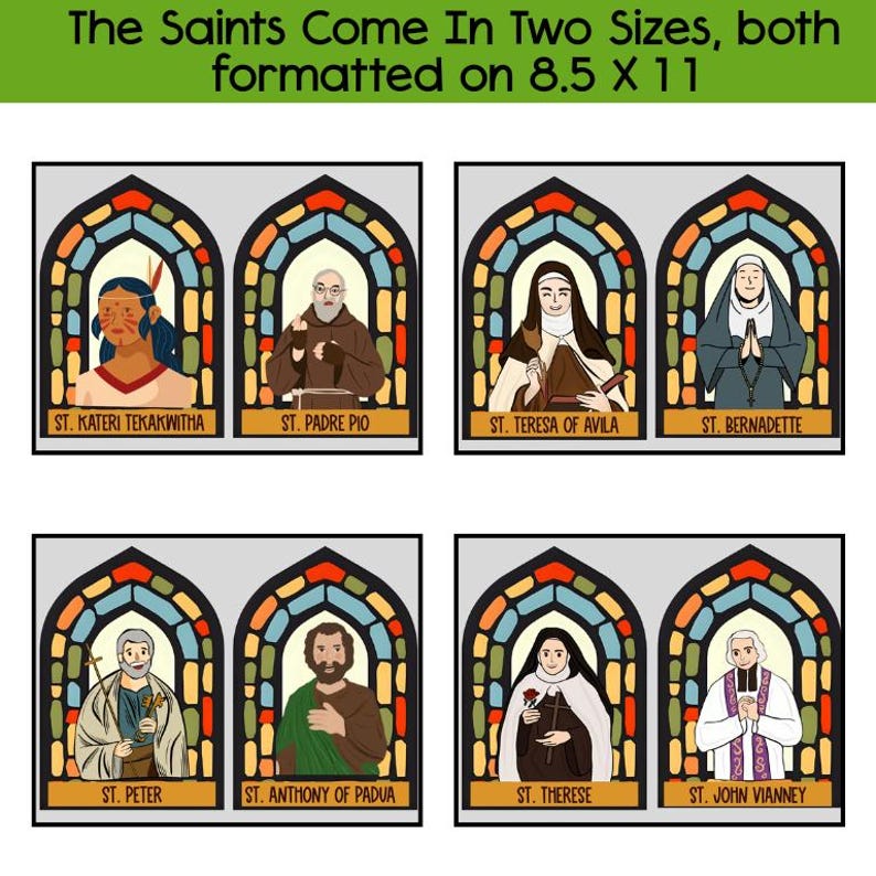 Catholic Saints Bulletin Board Kit: Stained Glass All Saints Day Decor ...