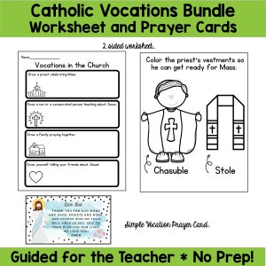 Catholic Vocations Bundle: K, 1st, and 2nd - Etsy