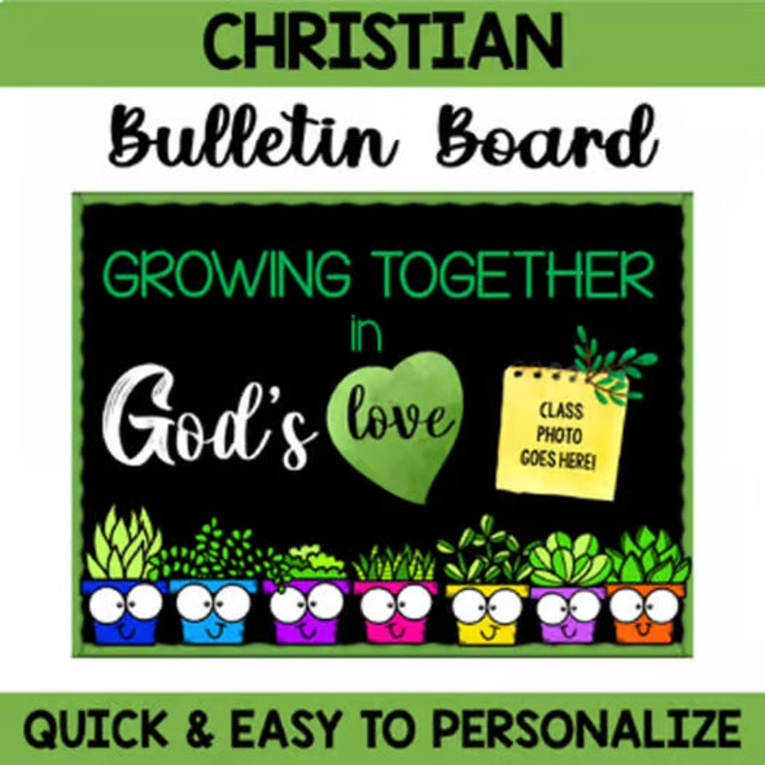 Christian Bulletin Board Set Growing Together in God's Love - Etsy