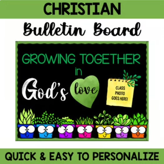 Christian Bulletin Board Set Growing Together in God's Love - Etsy