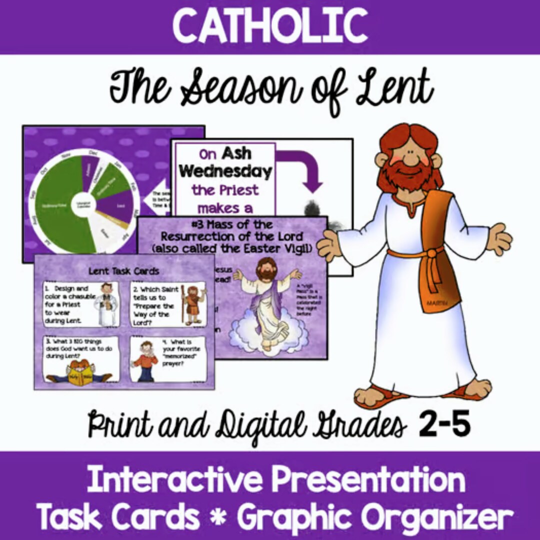 Catholic Kids Lent Activities for 2nd-5th Grade-printable Lent Task ...