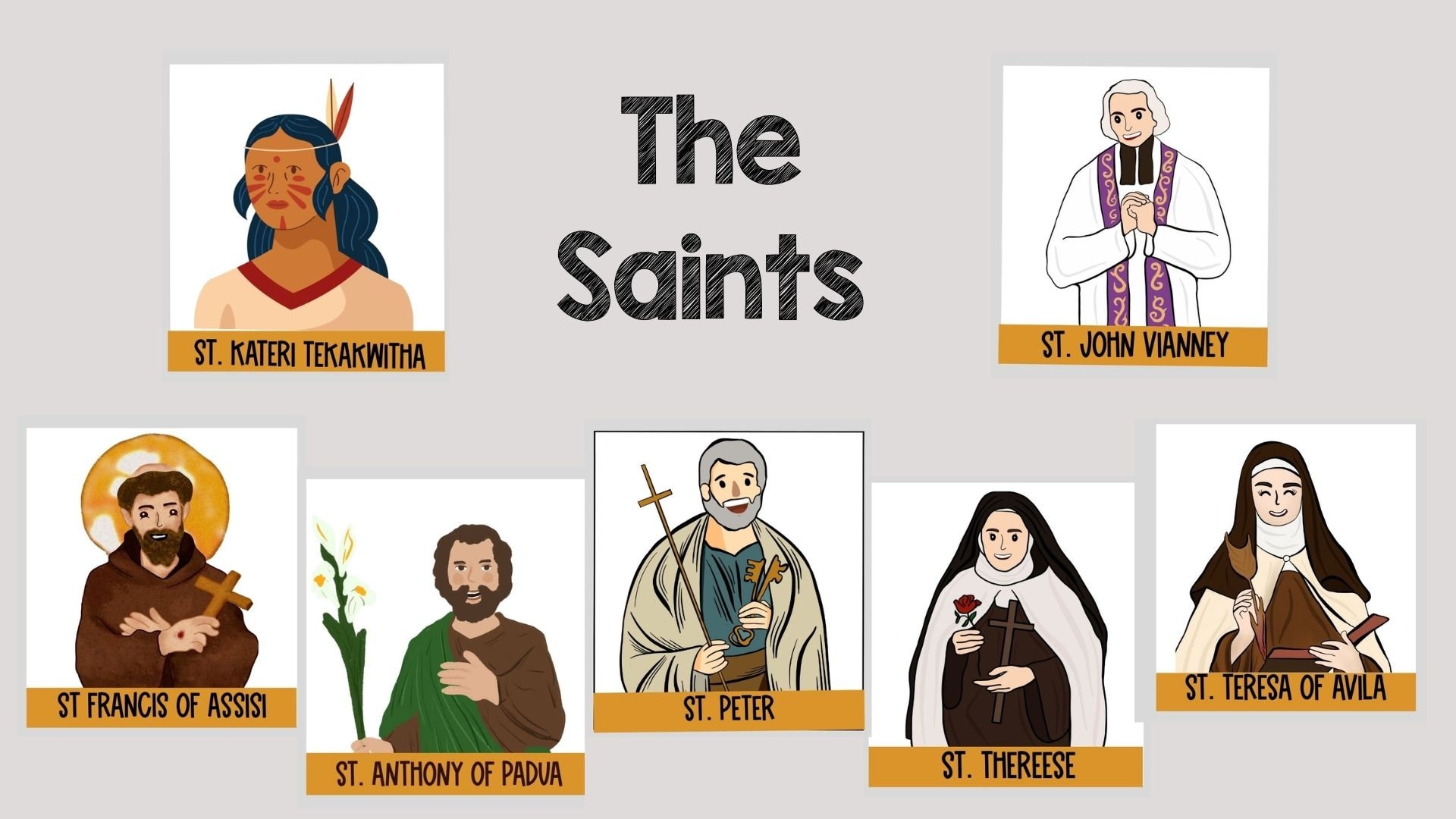 Catholic Saints Bulletin Board: Saints in Heaven Pray for Us - Etsy