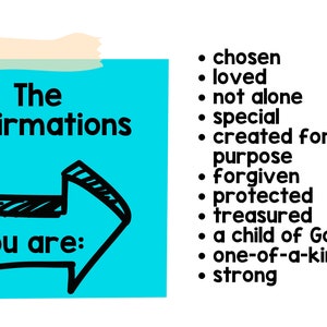 Christian Bulletin Board: Affirmation Scriptures - Etsy