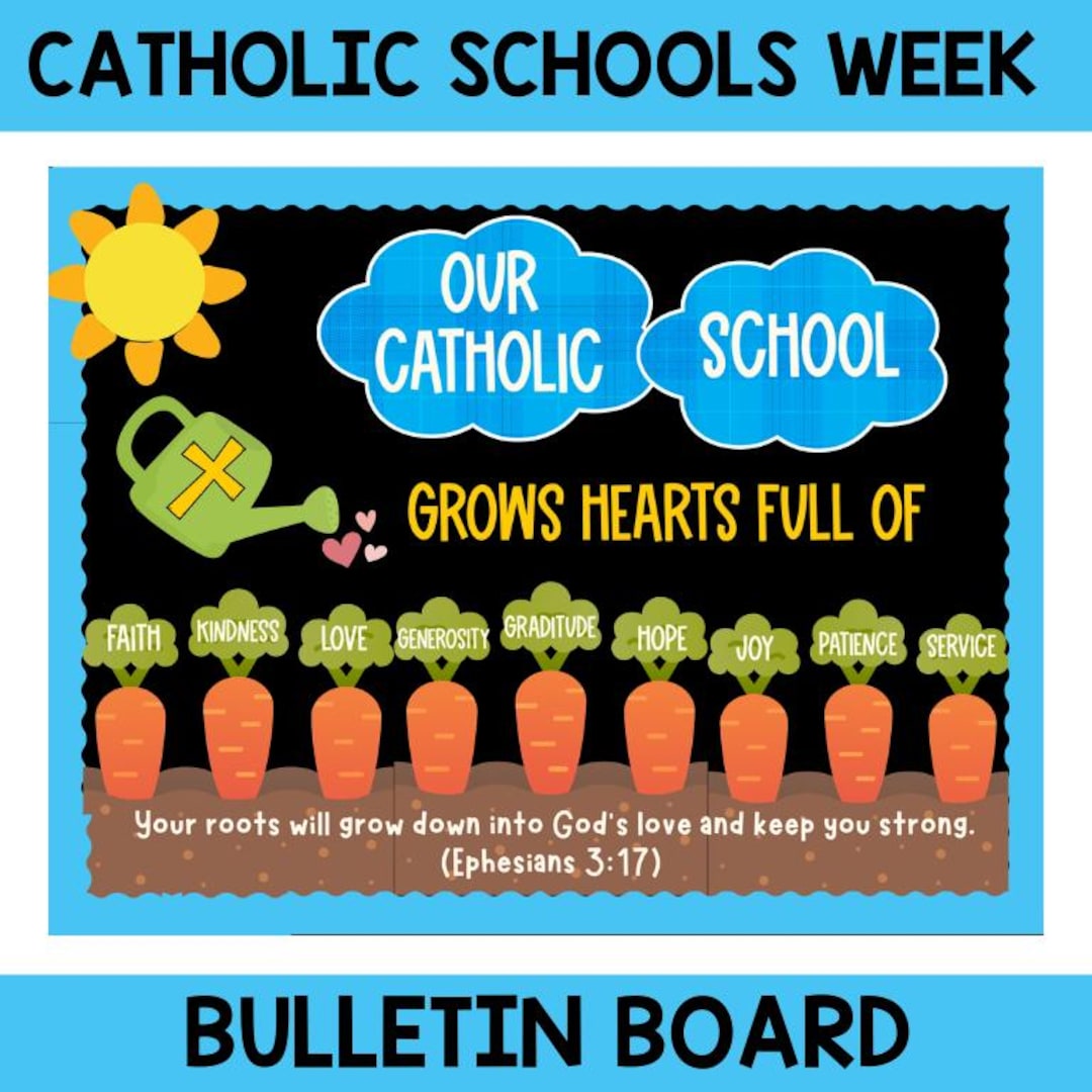 Catholic Schools Week Bulletin Board: Growing Hearts - Etsy