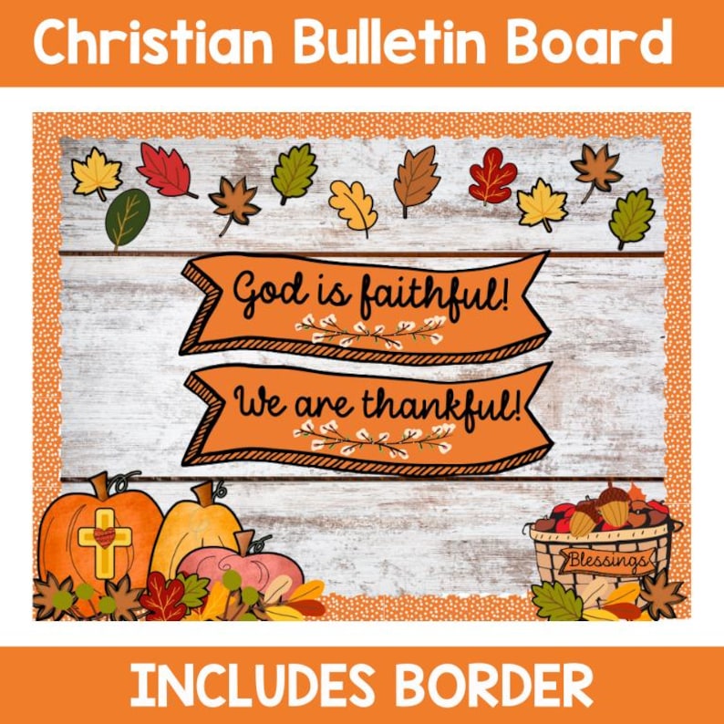 Christian Fall & Thanksgiving Bulletin Board Set: God is Faithful - Etsy