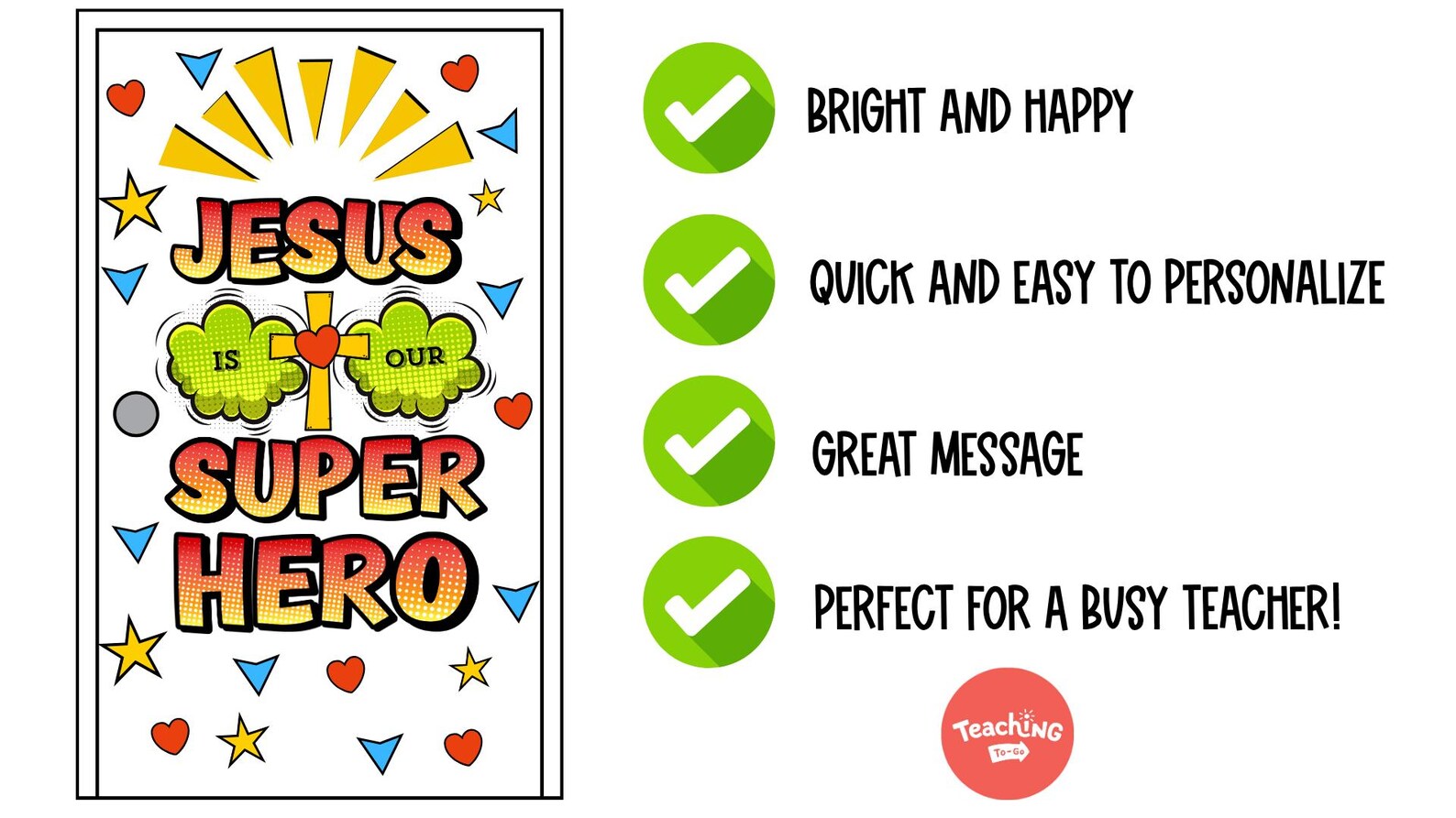 Back to School Christian Door: Jesus is Our Superhero - Etsy
