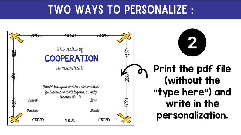 Editable Christian Virtue Awards With Scripture-cross - Etsy