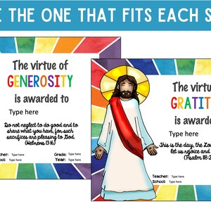 Awards: Editable Christian Virtue Awards With Scripture - Etsy