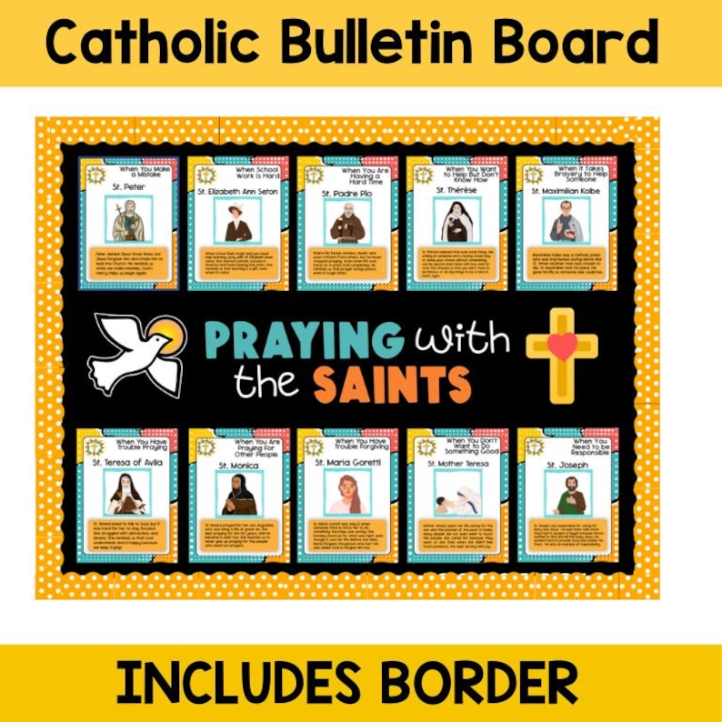 Catholic Saints Bulletin Board | Classroom Decor, Prayer Posters ...