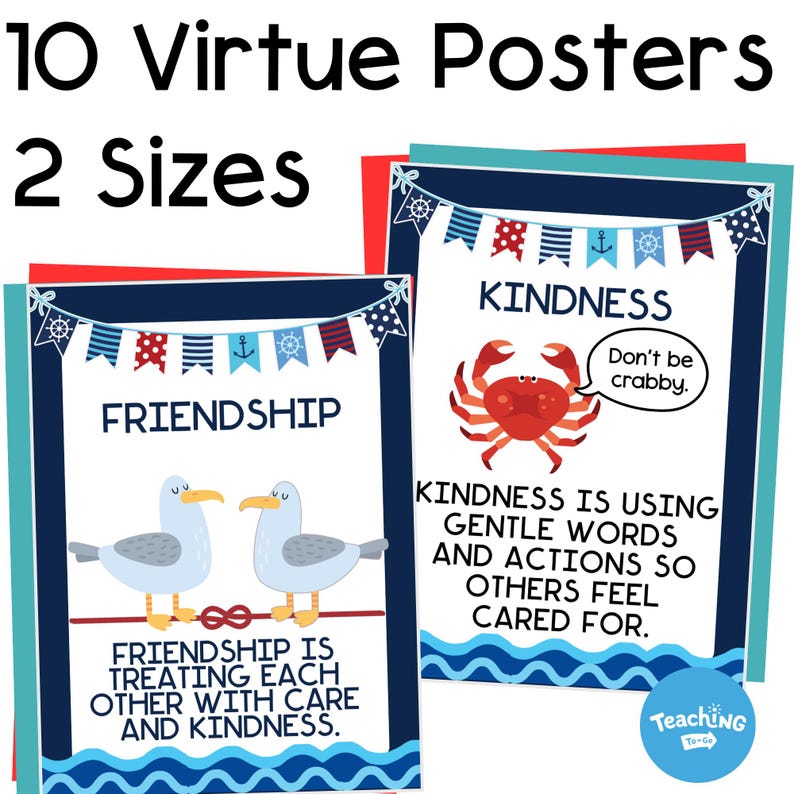 Christian Virtue Bulletin Board and Certificate: Nautical Themed - Etsy