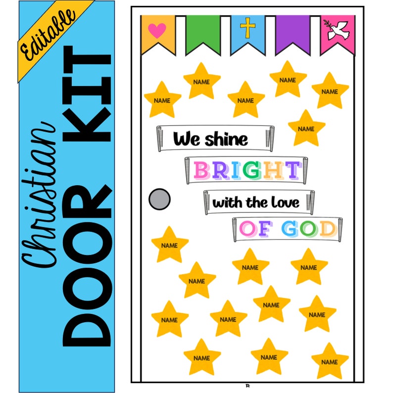 Back to School Christian Door Display: Shine With God's Love - Etsy