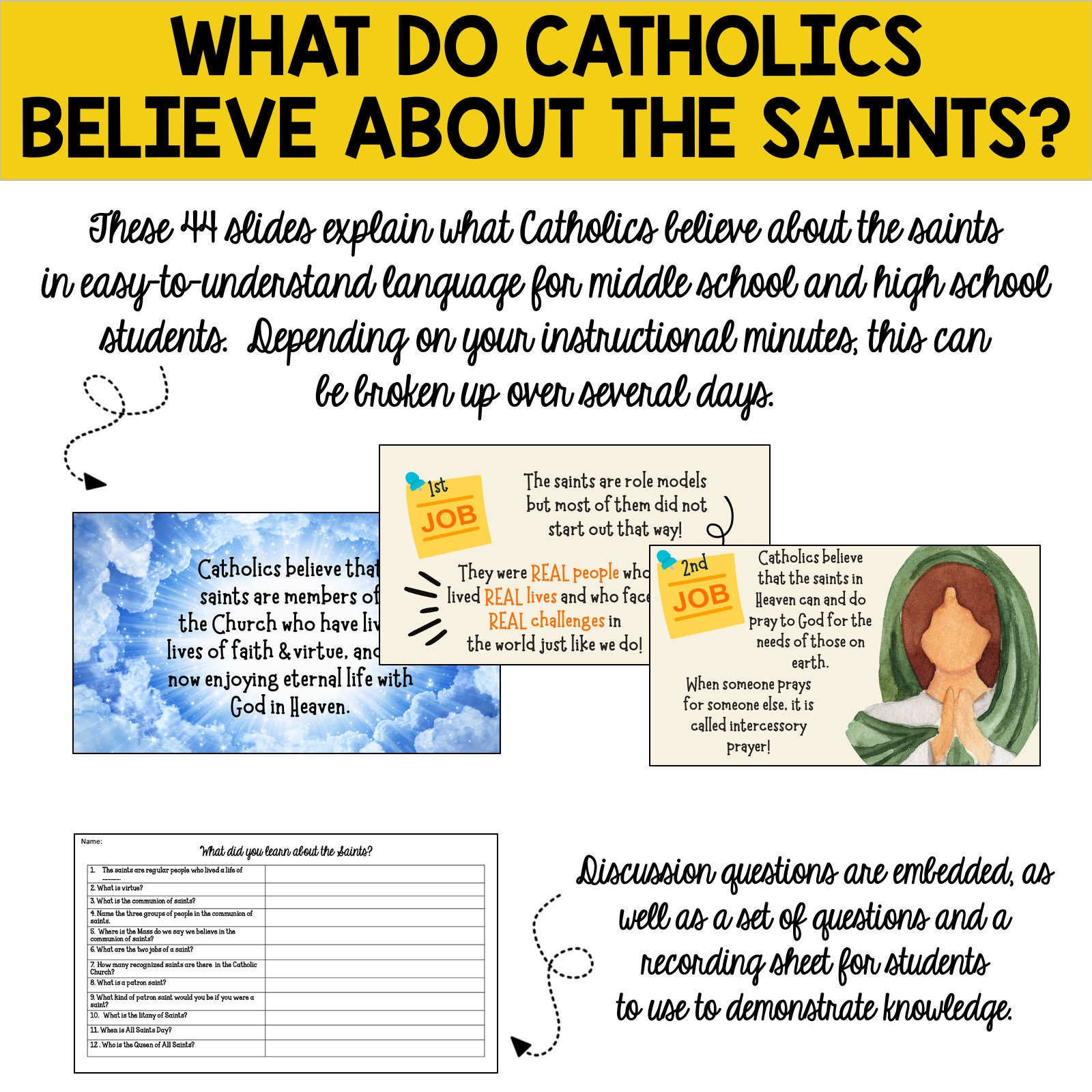 Catholic Saints Interactive Presentation, All Saints Day Teaching ...