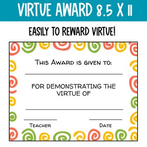 Christian Virtue Bulletin Board and Certificate: Ocean of Virtues - Etsy
