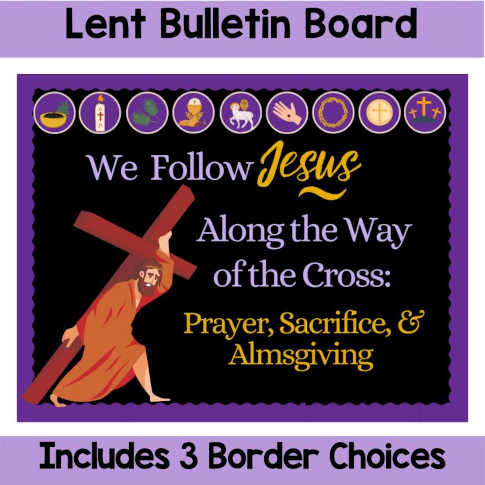 Lent Bulletin Board: We Follow Jesus Along the Way of the Cross - Etsy