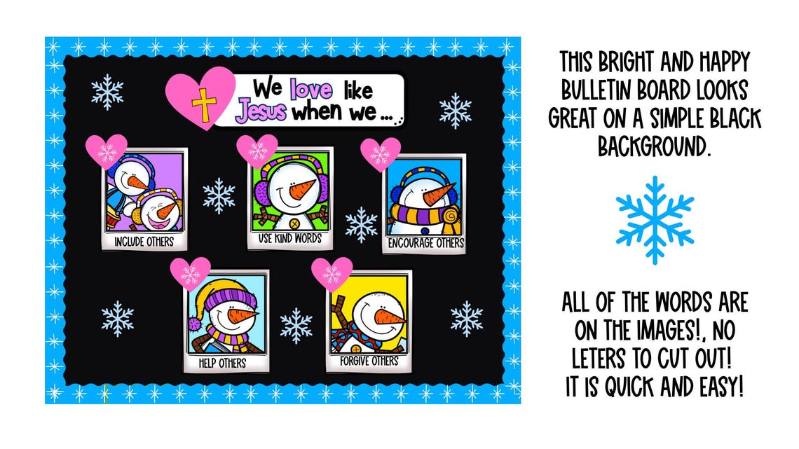 Winter Christian Bulletin Board: Love Like Jesus - Etsy