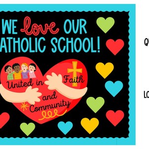 Catholic Schools Bulletin Board: We Love Our Catholic School - Etsy
