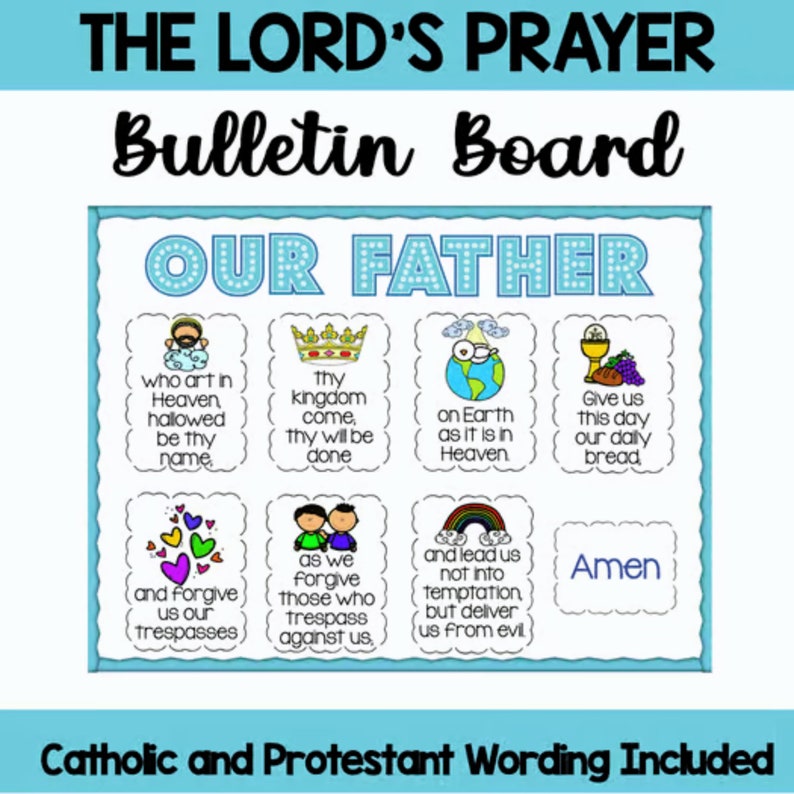 Our Father- Lord's Prayer Bulletin Board- Back to School-teaching Lord ...