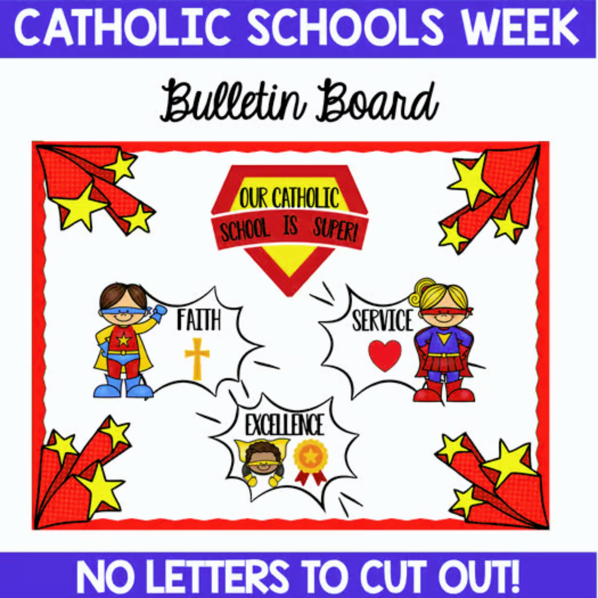 Catholic Schools Week Bulletin Board- Catholic School Super Hero - Etsy