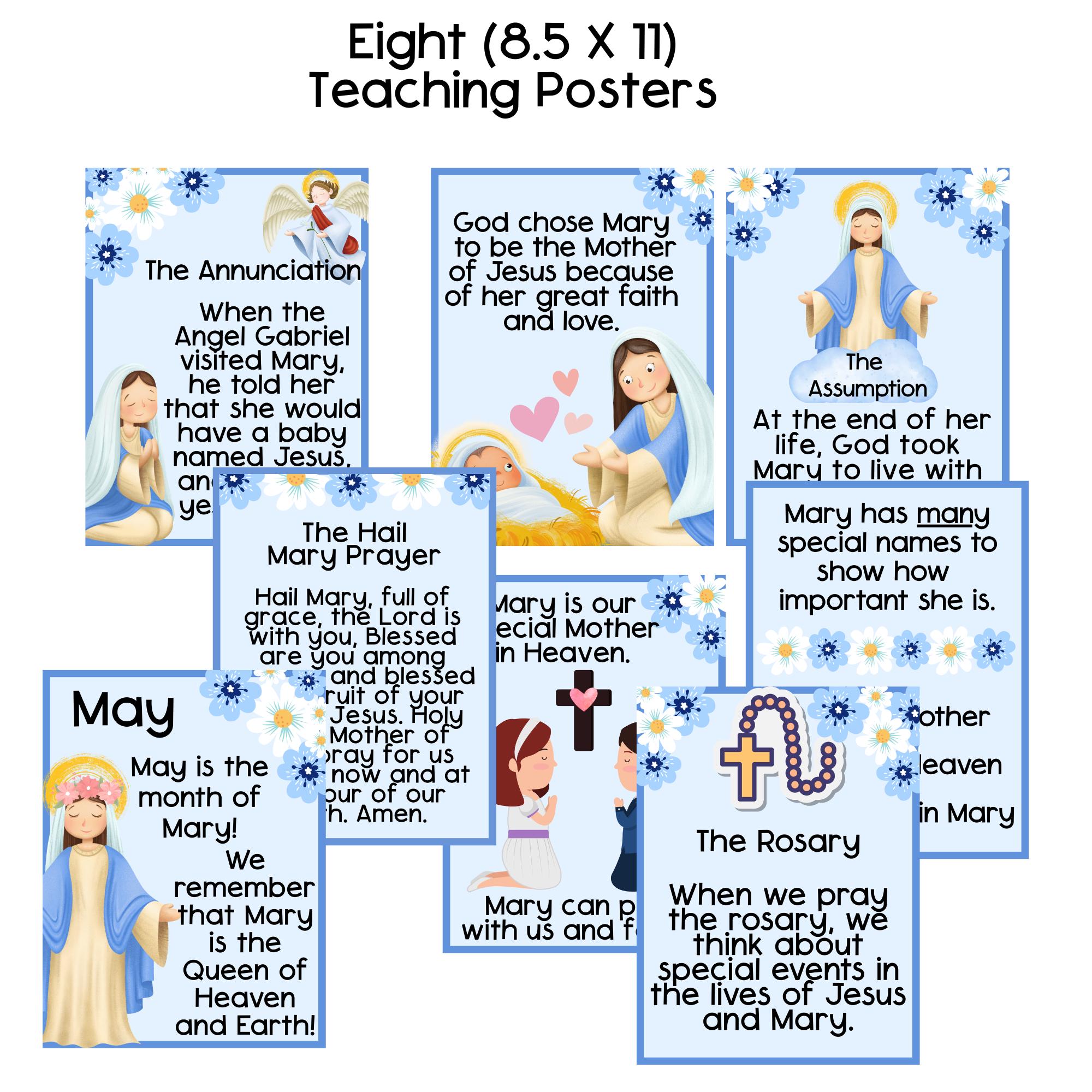 Catholic Mary Bulletin Board Teaching Posters for Younger Students - Etsy