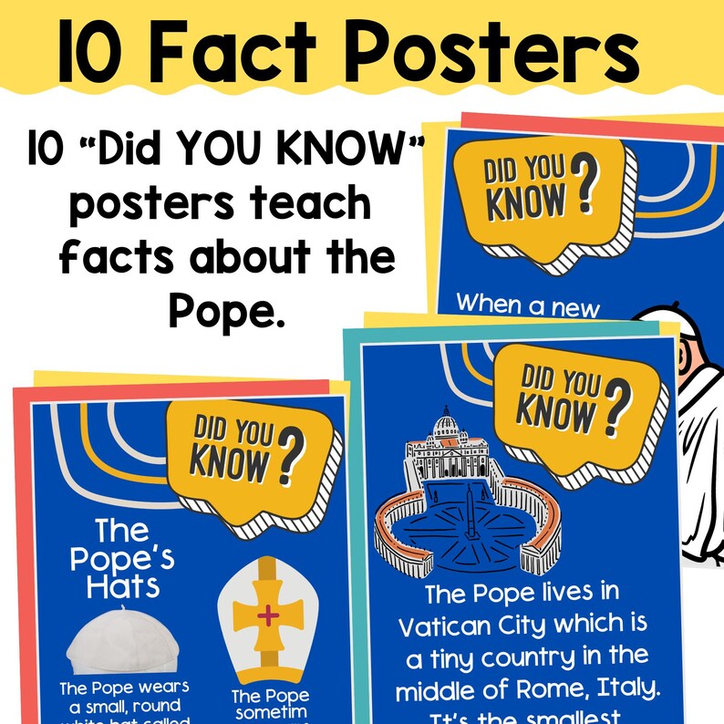 How a Pope is Elected: Classroom Poster Set, Sequencing, Word Search ...