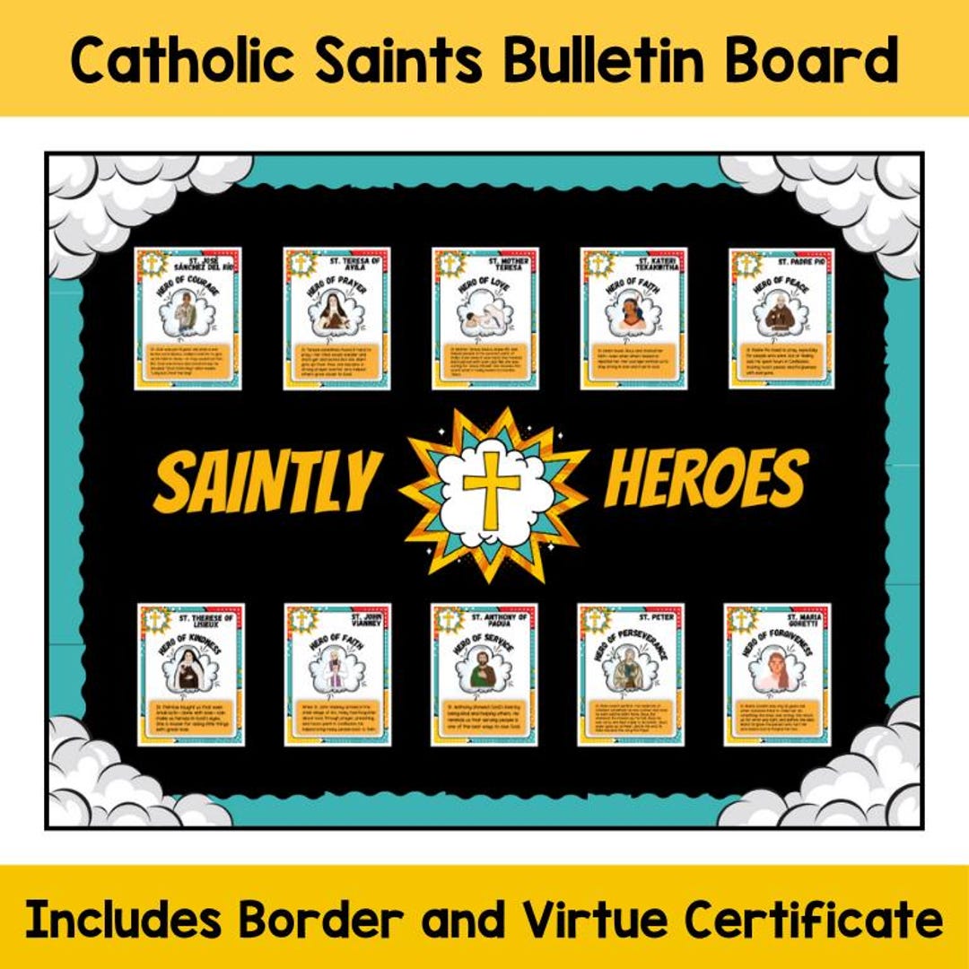 Catholic Saints Bulletin Board: Saintly Heroes - Etsy