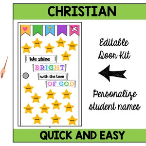 Back to School Christian Door Display: Shine With God's Love - Etsy