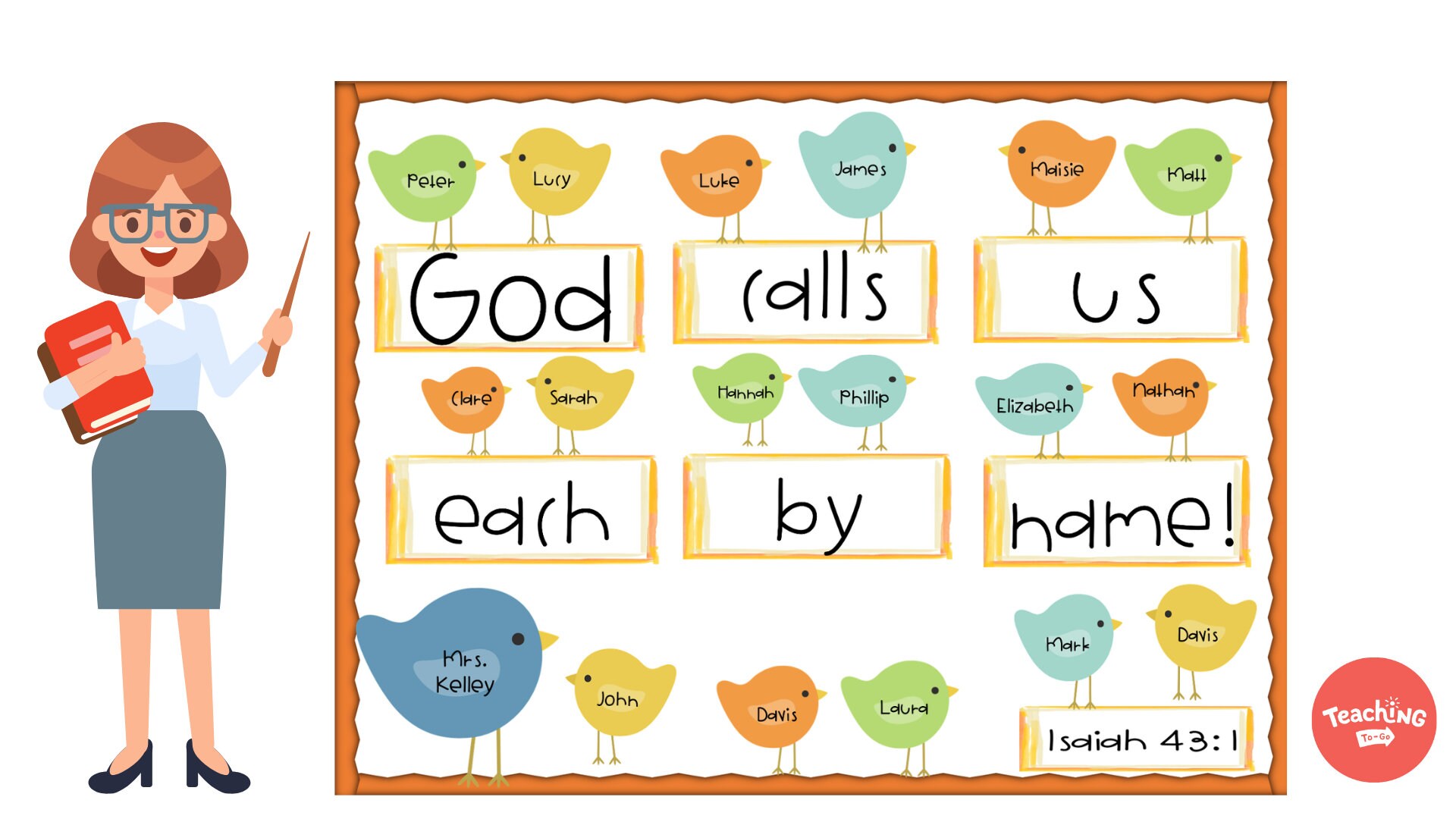 EDITABLE Christian Bulletin Board Set: God Calls Each of Us by Name - Etsy