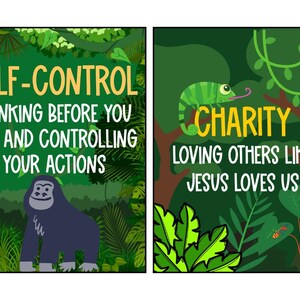 Christian Virtue Bulletin Board and Certificate: Virtue Safari - Etsy