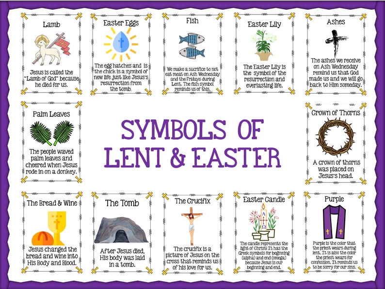 Lent Bulletin Board Set- Christian Classroom, Church, Parish Bulletin ...