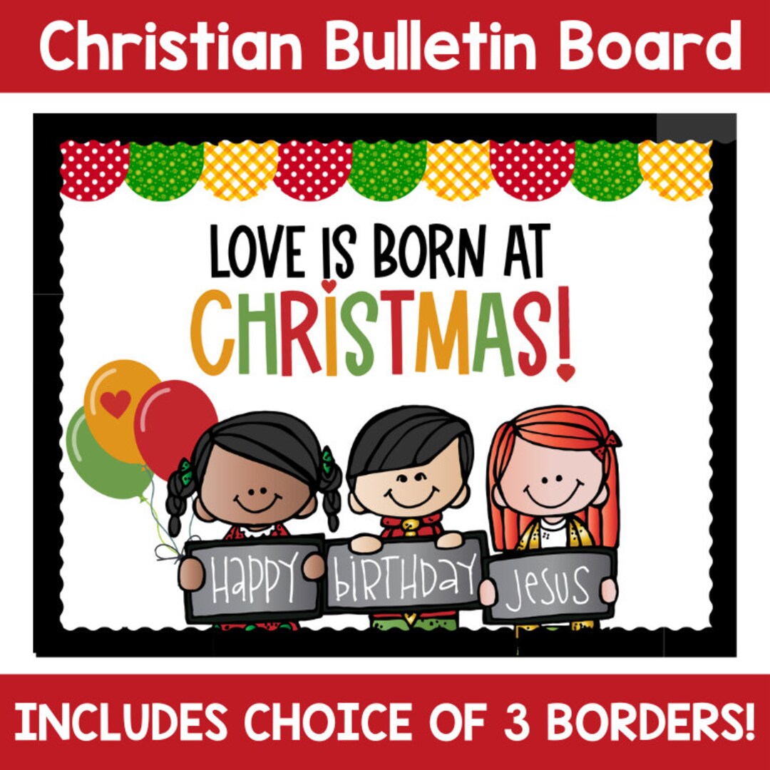 Advent and Christmas Bulletin Board: Happy Birthday Jesus! - Etsy