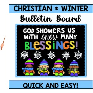Winter Christian Bulletin Board Set: Snow Many Blessings - Etsy