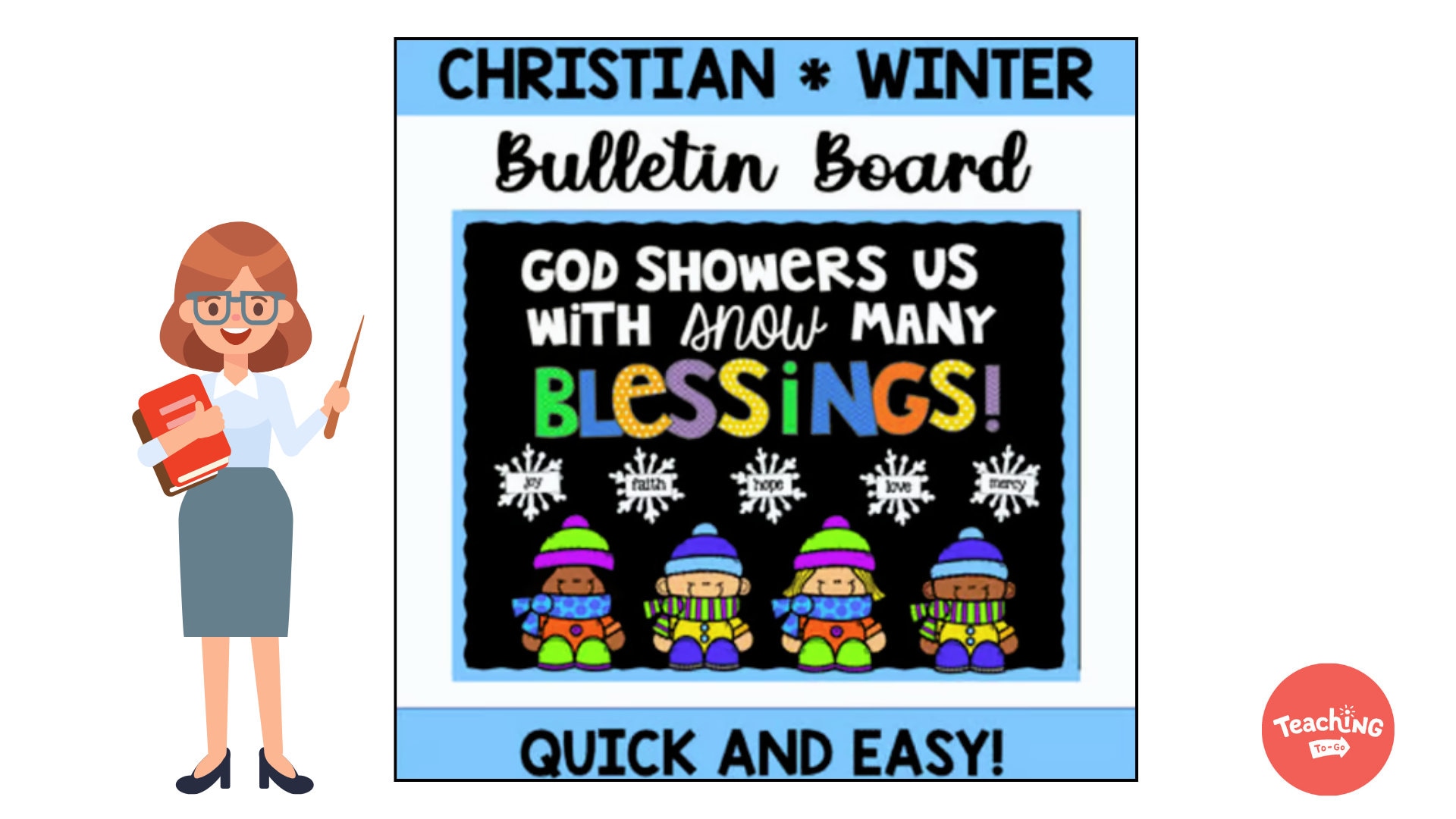 Winter Christian Bulletin Board Set: Snow Many Blessings - Etsy