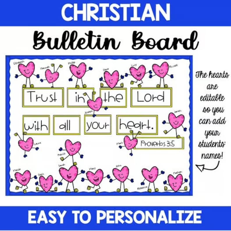 Editable Christian Valentine Bulletin Board-february Bulletin Board ...