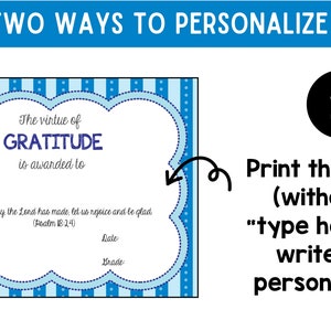 Editable Christian Virtue Awards With Scripture - Etsy