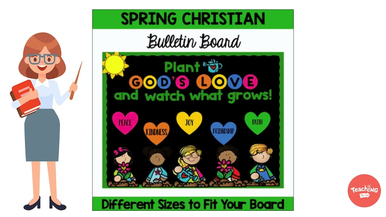 Spring Christian Bulletin Board Kit Decor: Plant God's Love and Watch ...