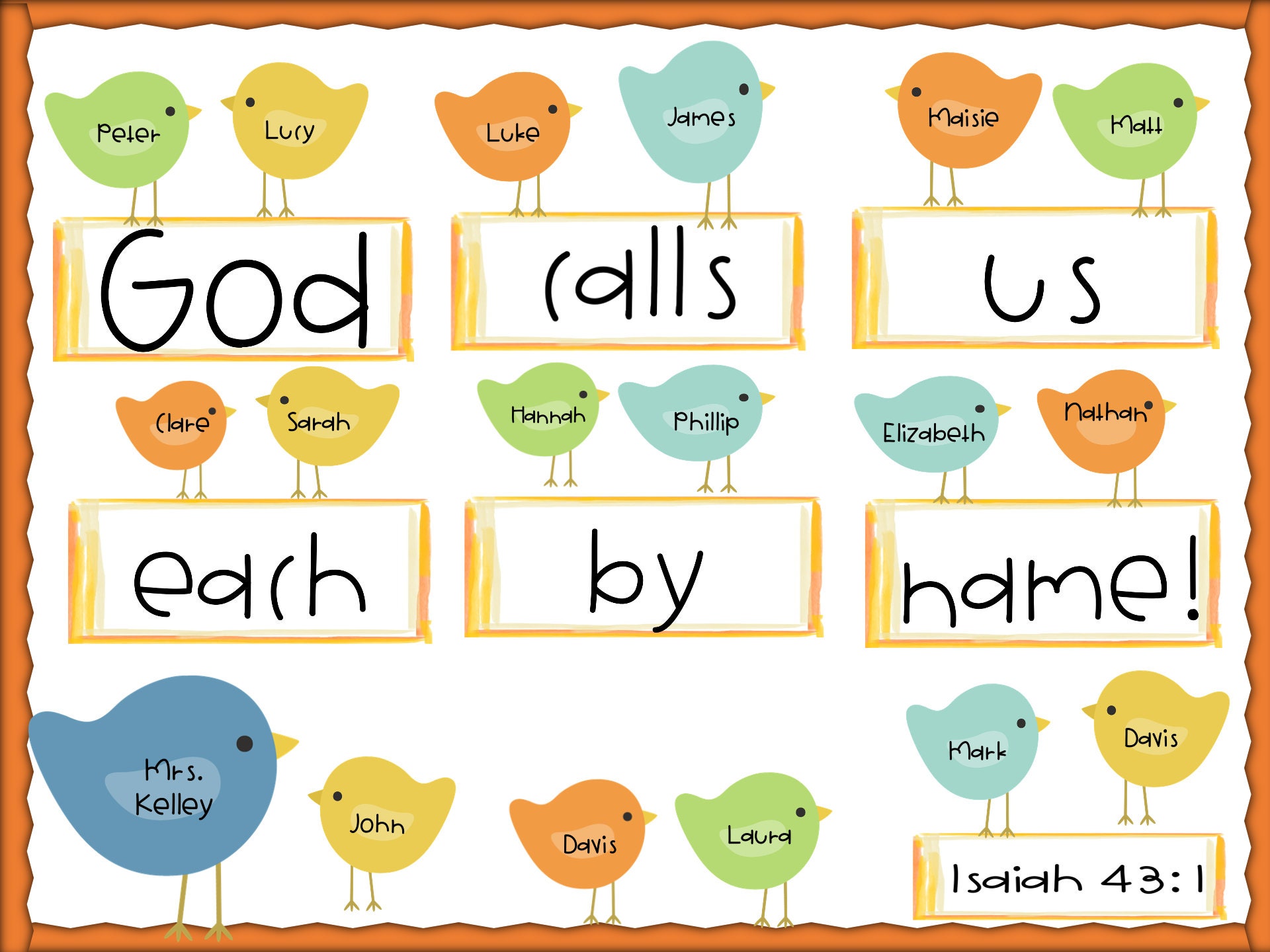 Editable Christian Bulletin Board Set: God Calls Us Each by Name - Etsy