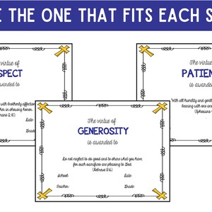 Editable Christian Virtue Awards With Scripture-cross - Etsy