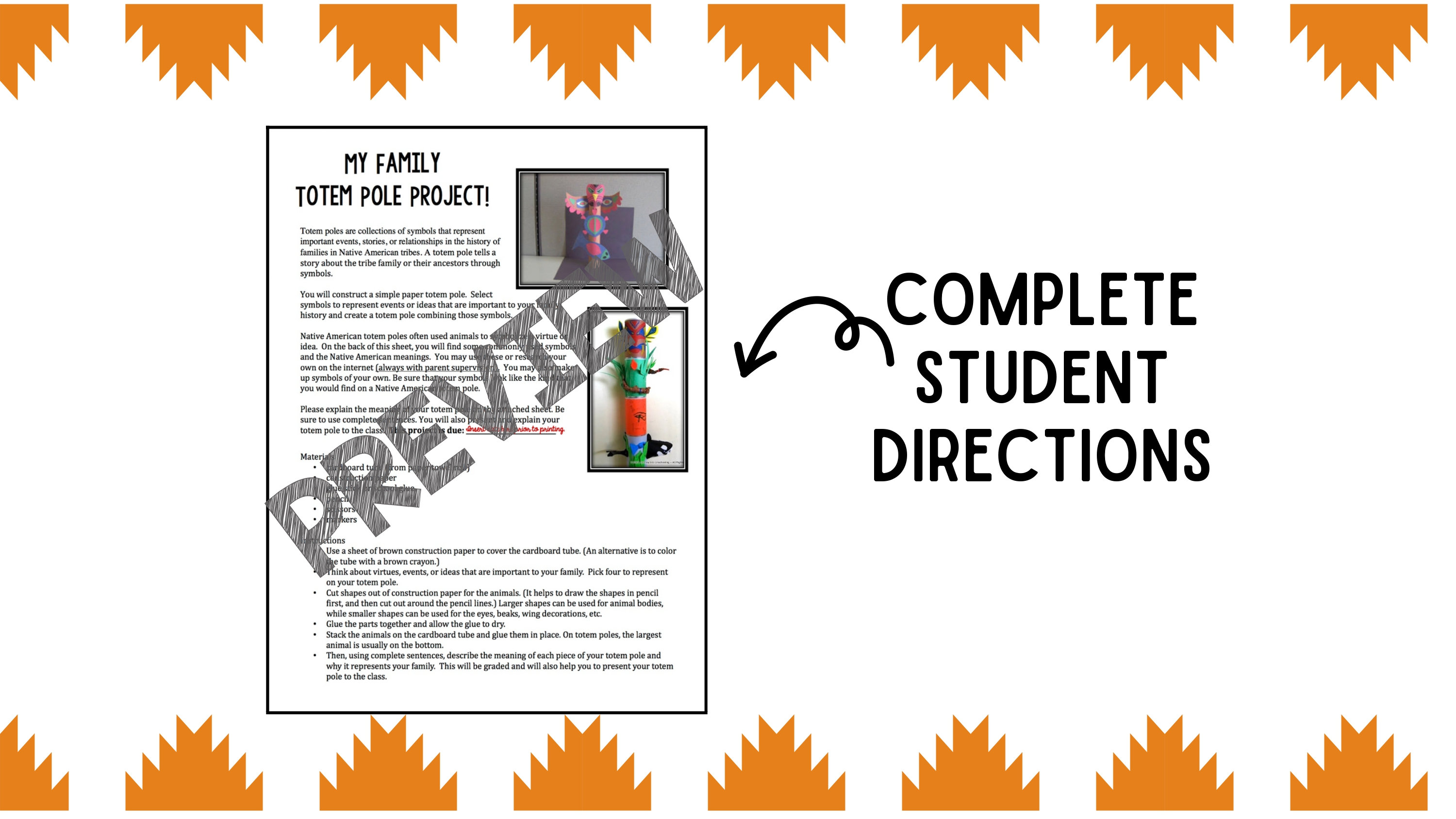 Native American Craft: Family Totem Pole Project Activity - Etsy