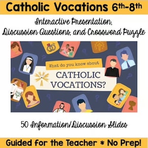 Catholic Vocations Presentation, Discussion Questions & Crossword ...