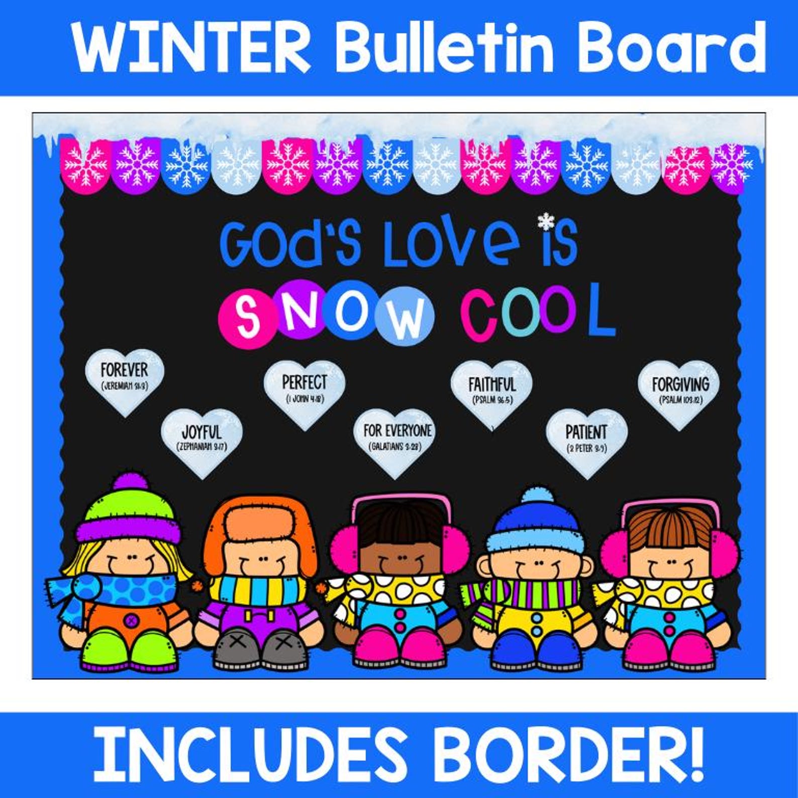 Winter Christian Bulletin Board: God's Love is "snow" Cool! - Etsy