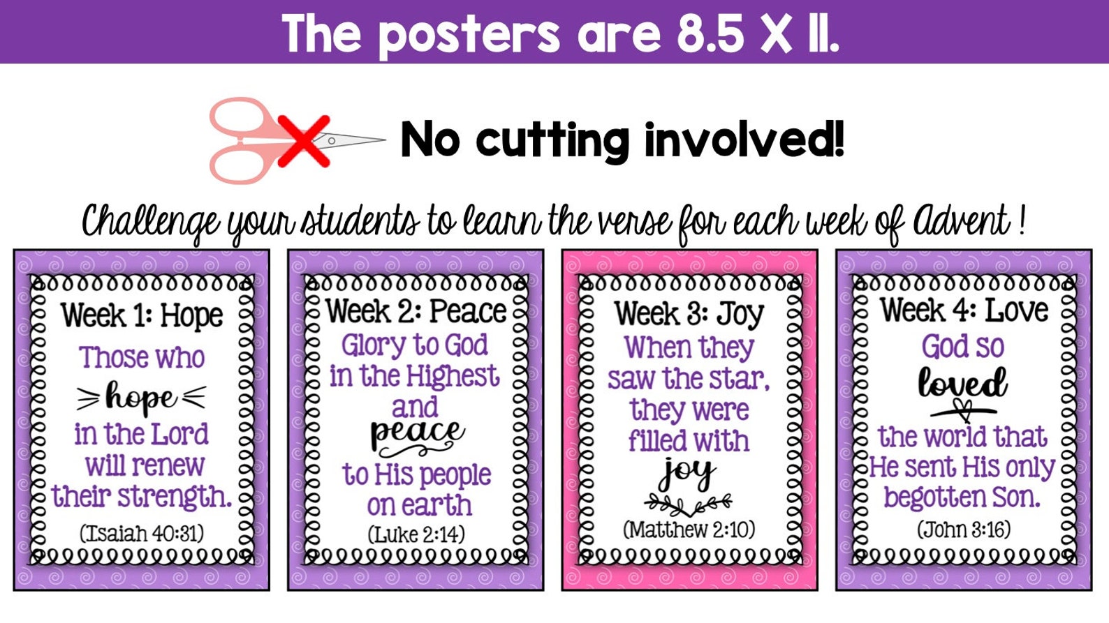 Advent Bulletin Board Bible Verse Posters - Etsy