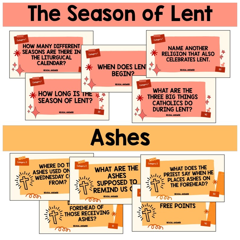 Lent Review Game - Etsy