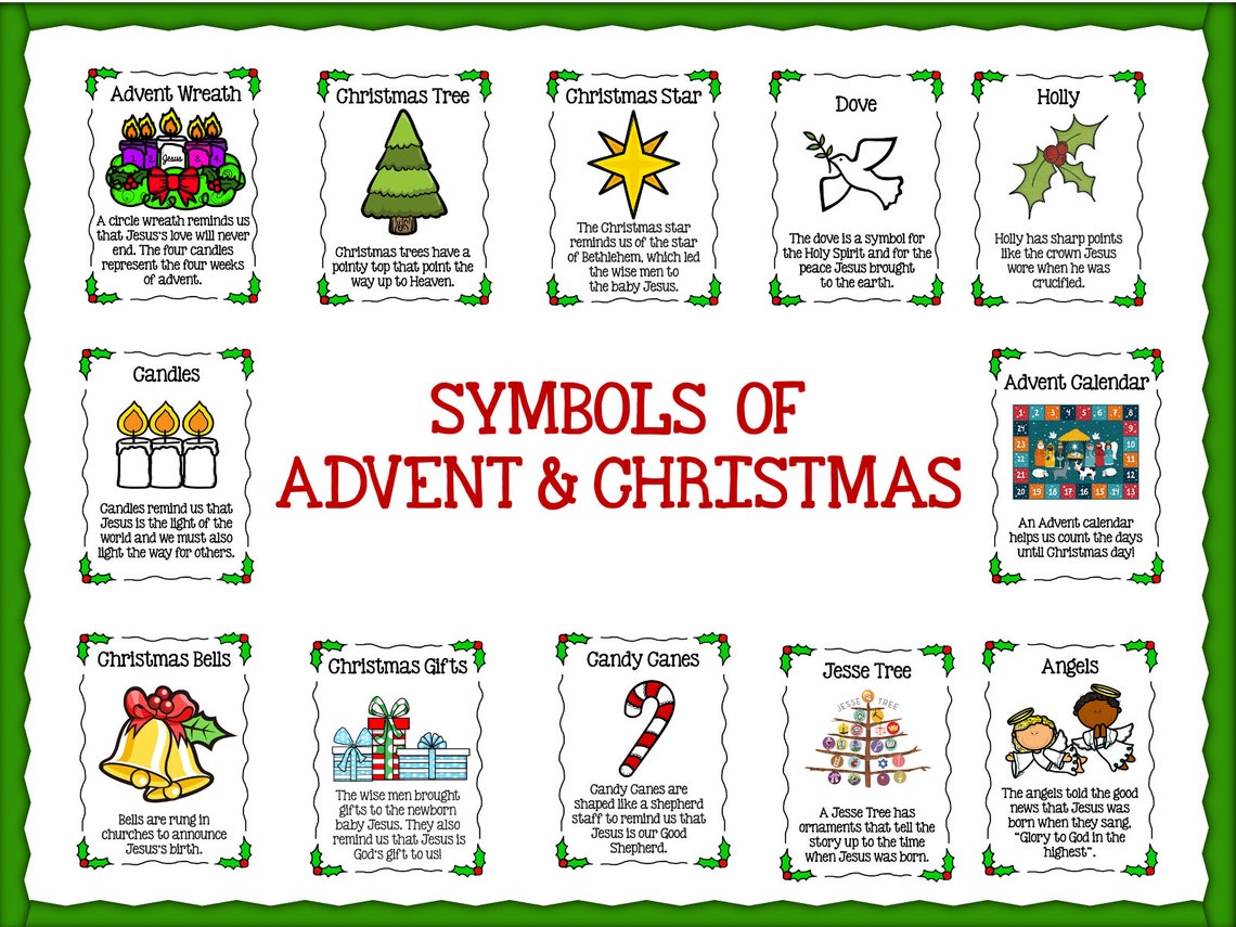 The Symbols of Advent and Christmas Bulletin Board - Etsy