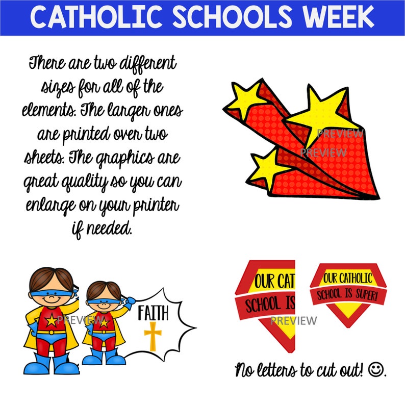 Catholic Schools Week Bulletin Board- Catholic School Super Hero - Etsy